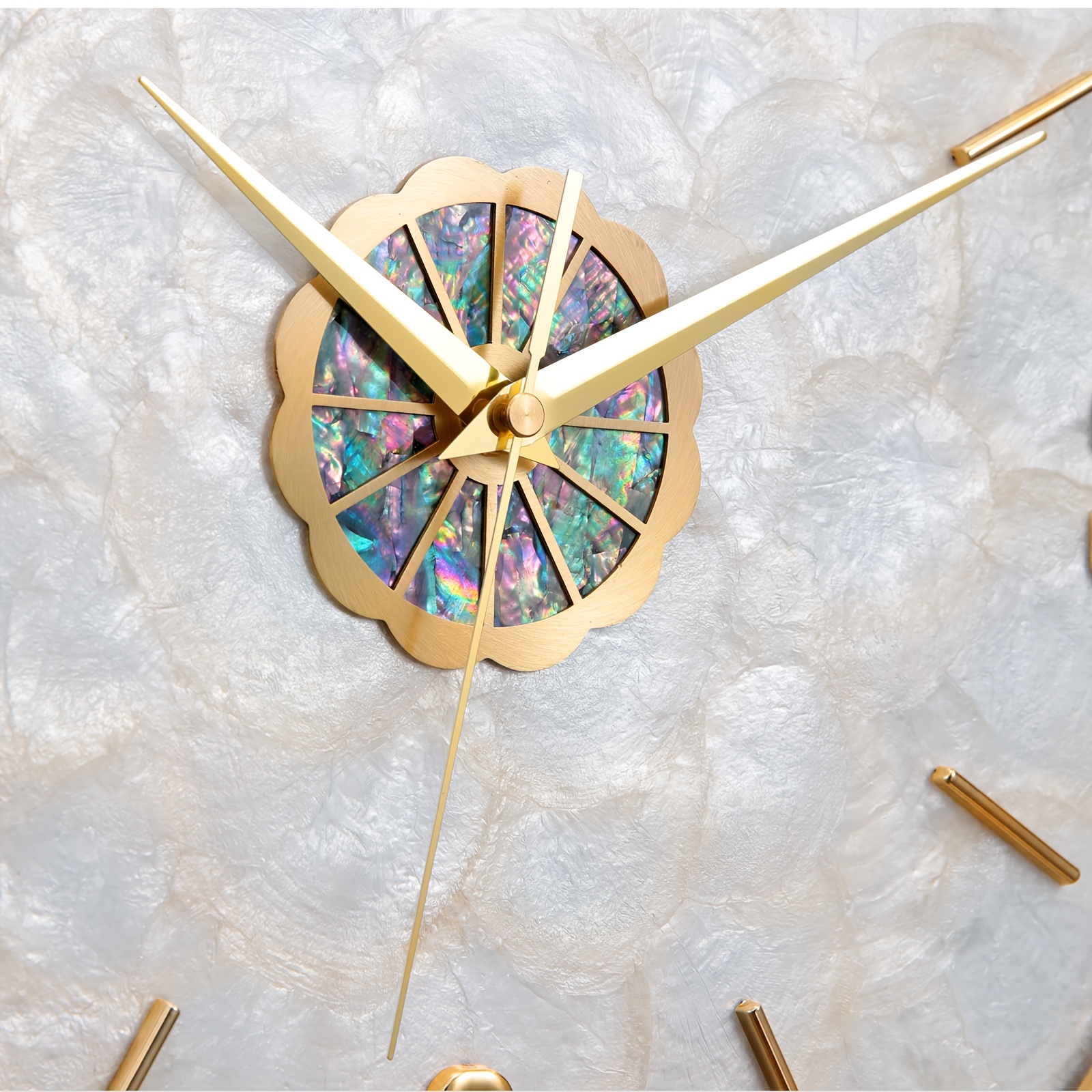natural shell wall clock 13 77 round quartz movement battery operated ...