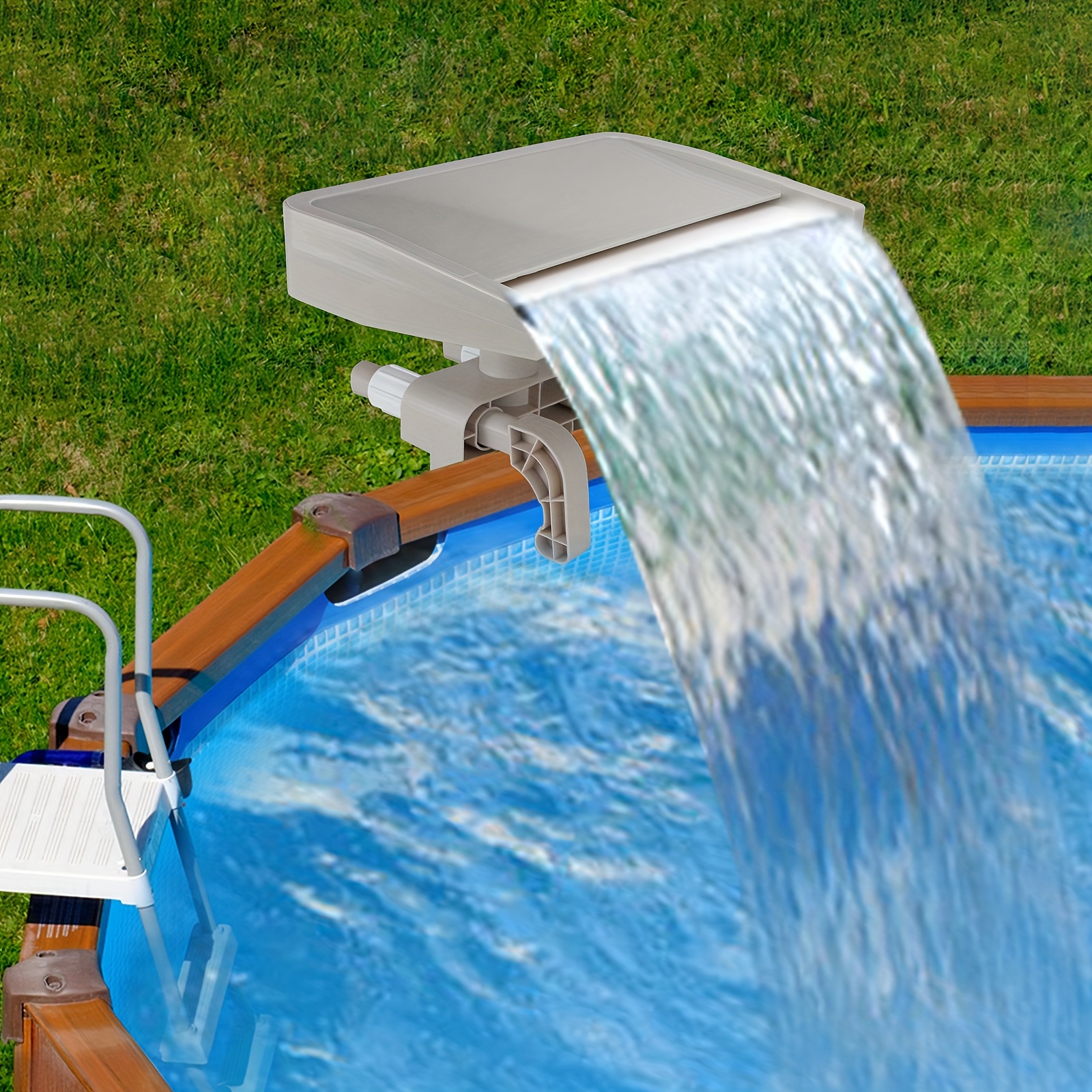Plastic Waterfall Fountain ground Pools Poolside Cascade - Temu