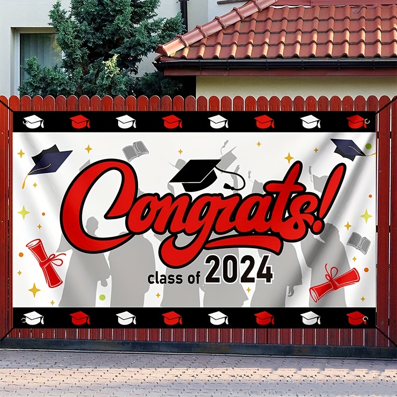 2024 Class Graduation Photography Backdrop Congrats Party - Temu
