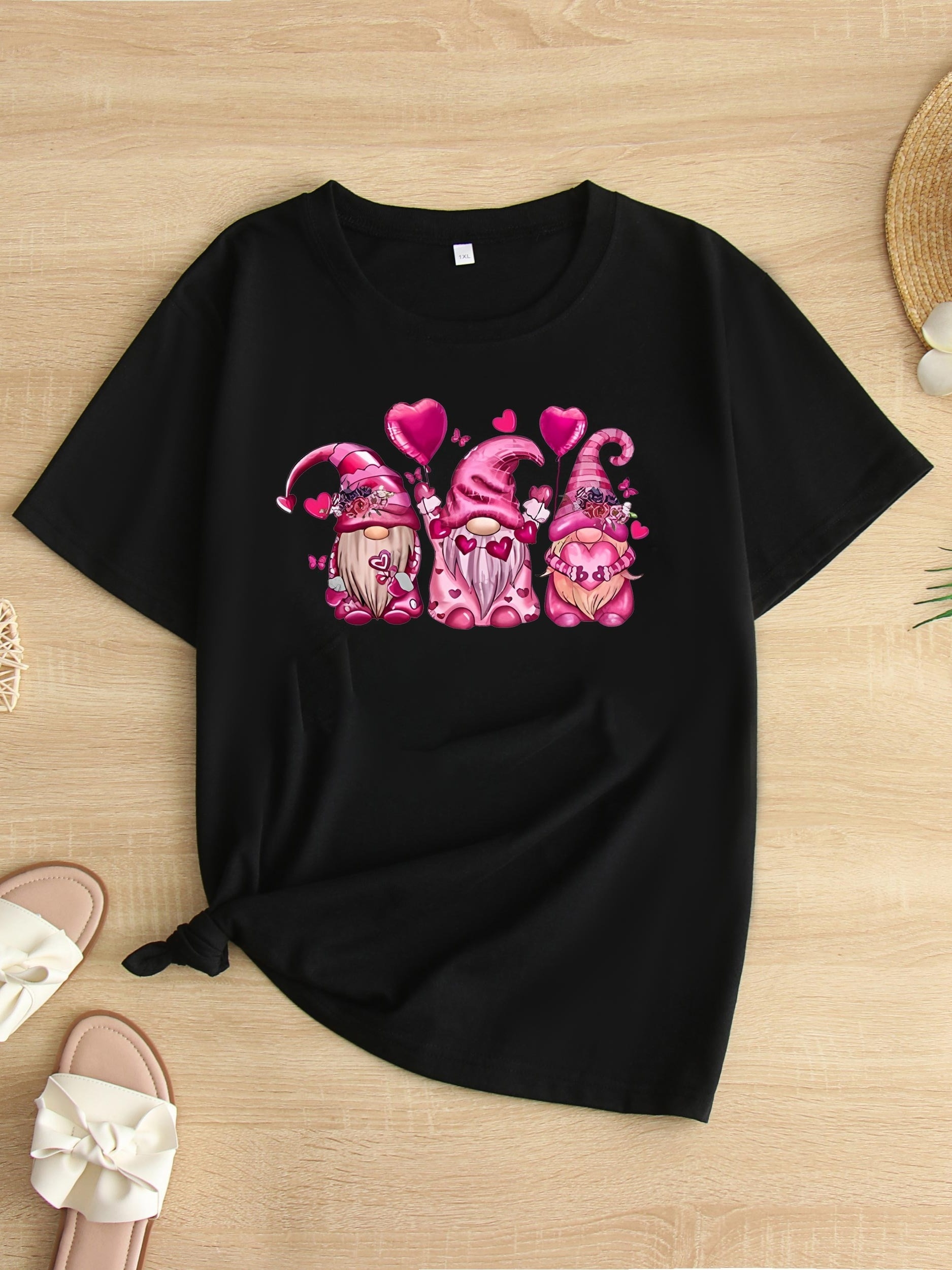 Plus Size Graphic Print T shirt Casual Crew Neck Short - Temu Canada