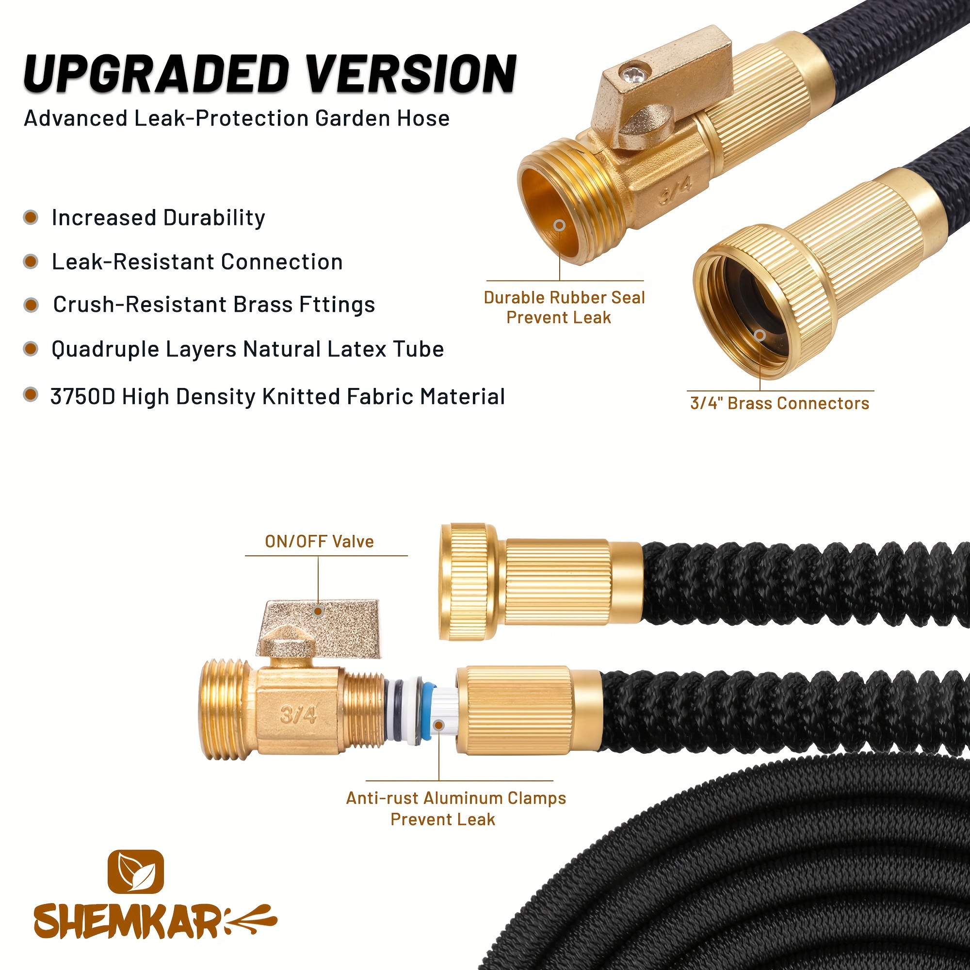 Garden Hose Water Hose 4 Layer Latex Core Solid Brass - Temu