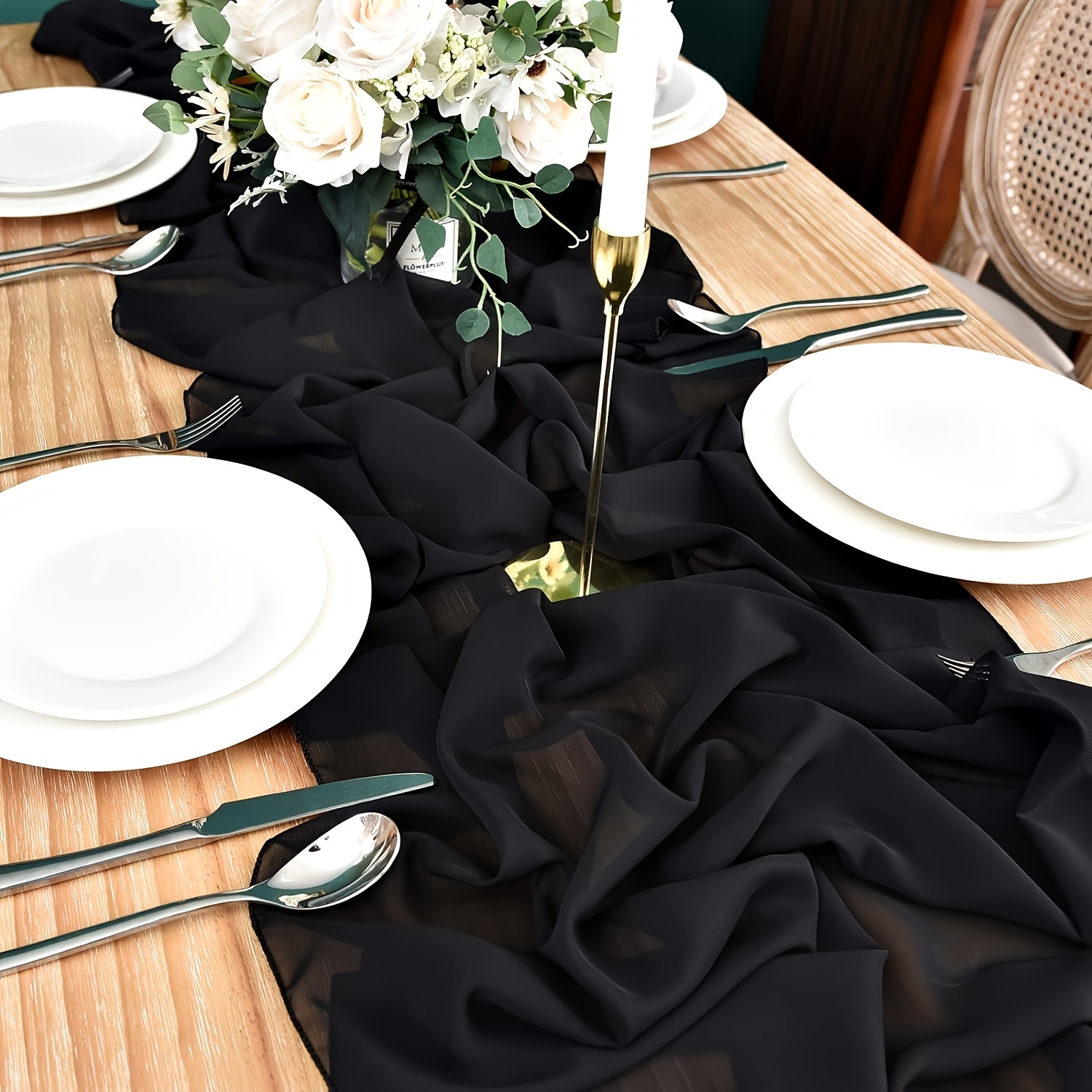 Chiffon Table Runner Transparent Romantic Solid Color Table - Temu Canada