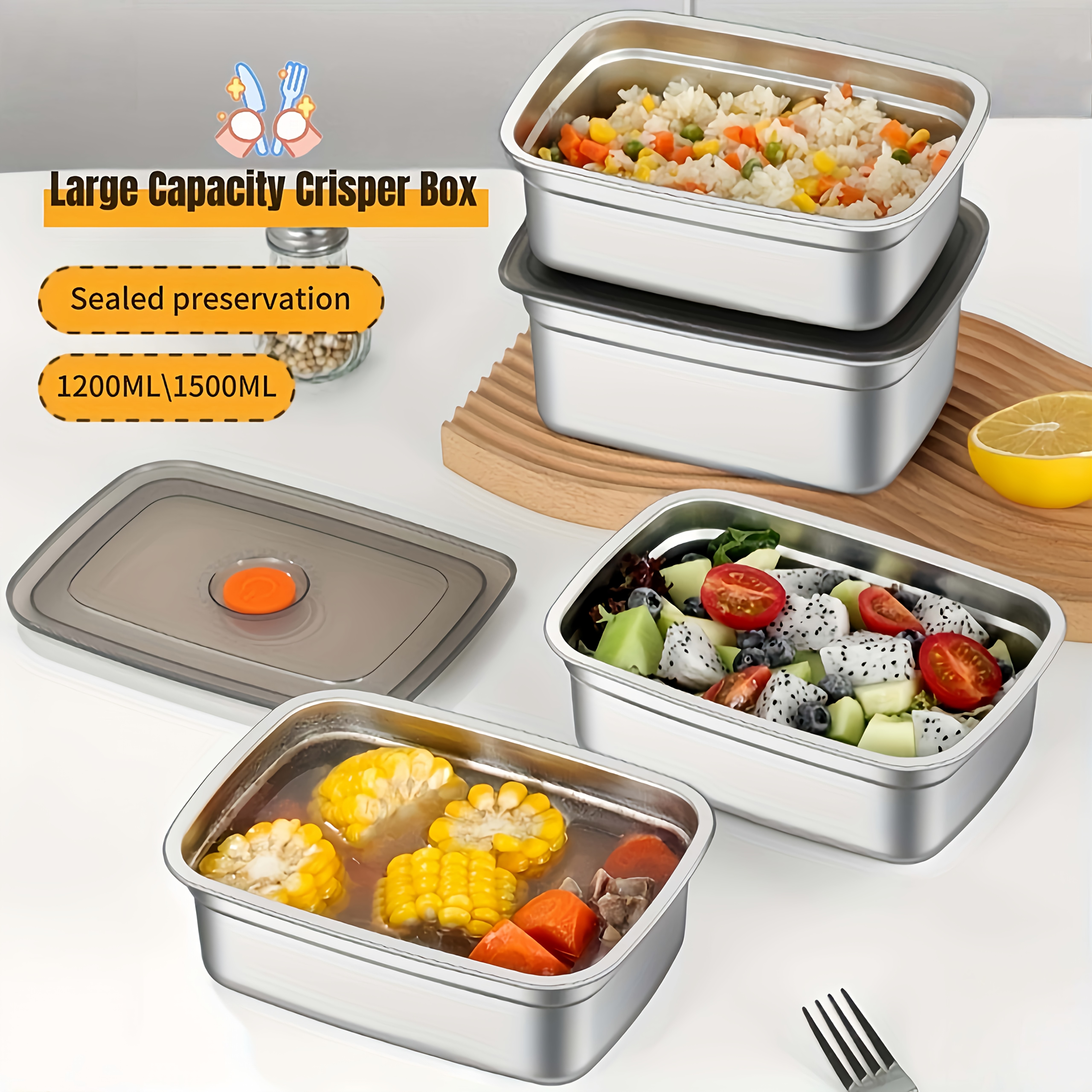 sealed containers for food storage sold on Temu United States