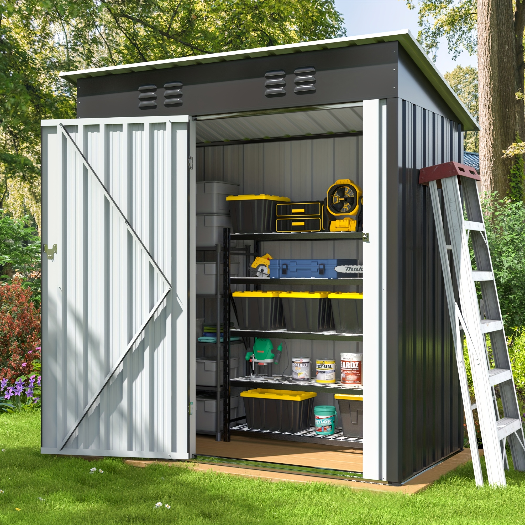 metal garden shed sold on Temu United States