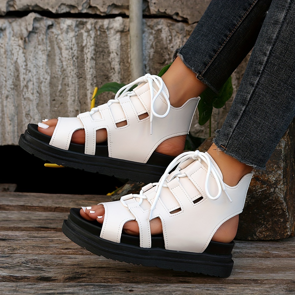 Womens Platform Sandals Casual Open Toe Summer Shoes Womens - Temu ...