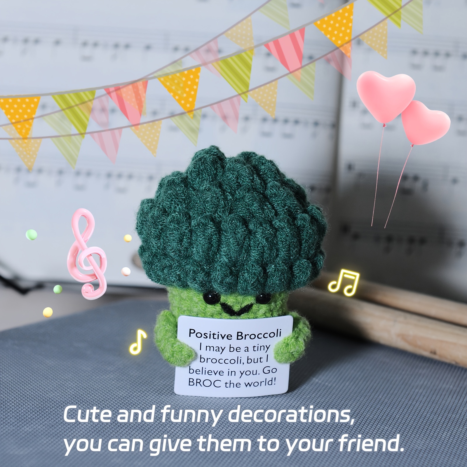 Positive Broccoli Ornament Cute Creative Hand knitted Fabric - Temu