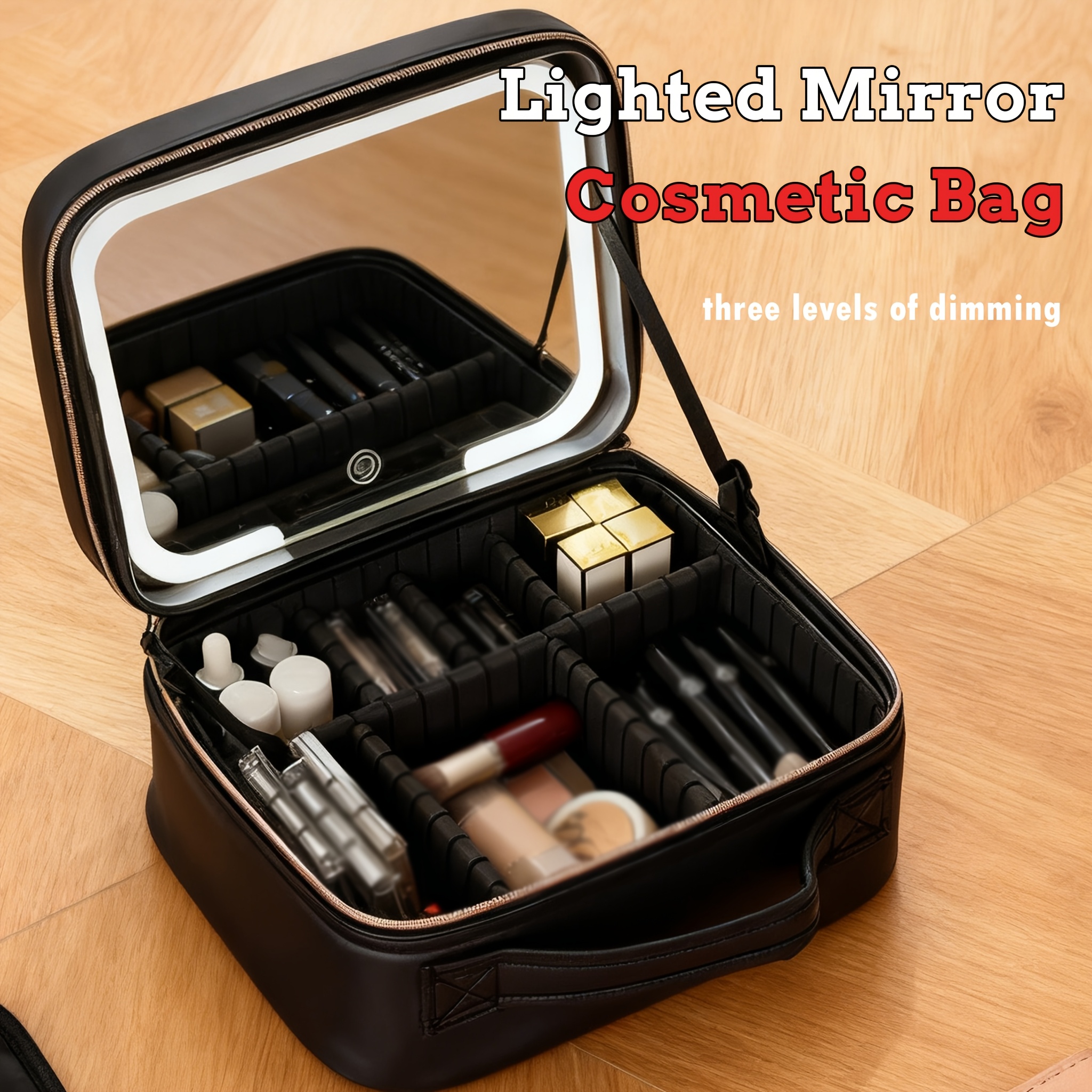 led makeup bag sold on Temu United States