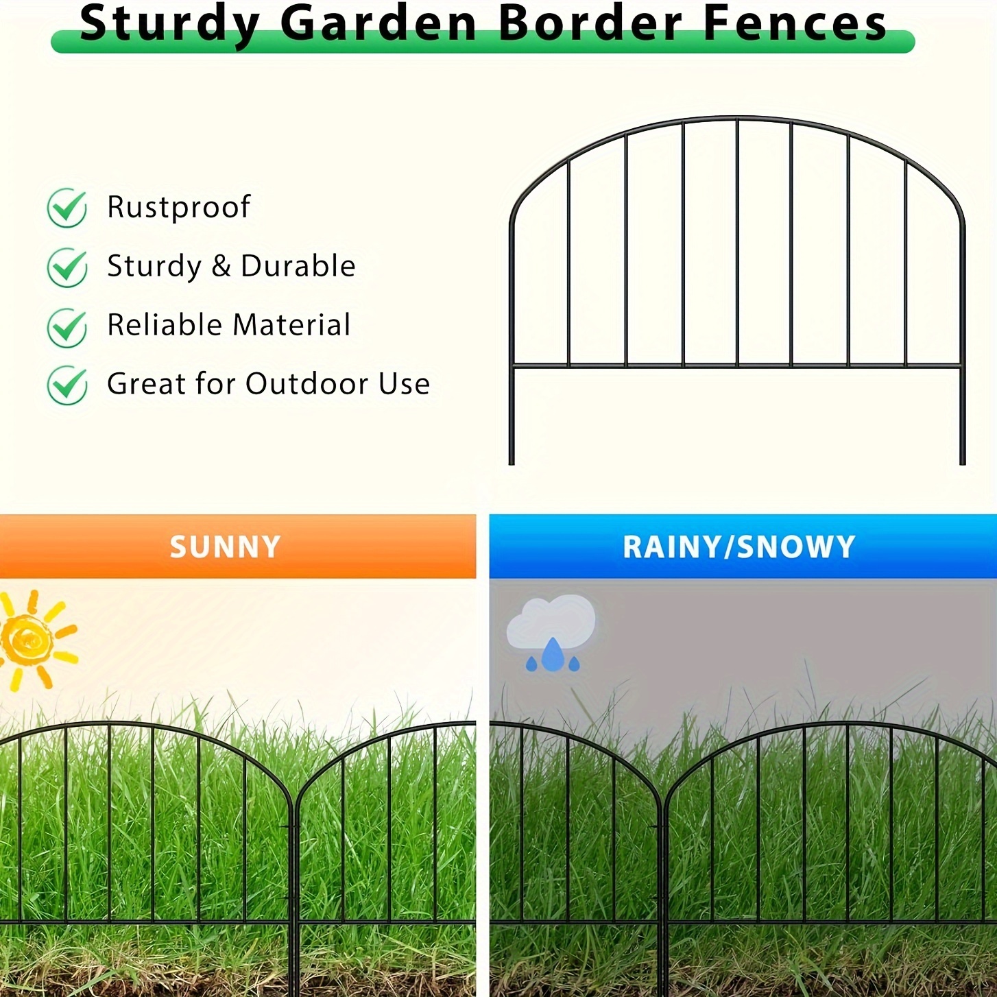 Iron Decorative Garden Fence 7 Panels 10 Foot Metal Barrier - Temu Sweden