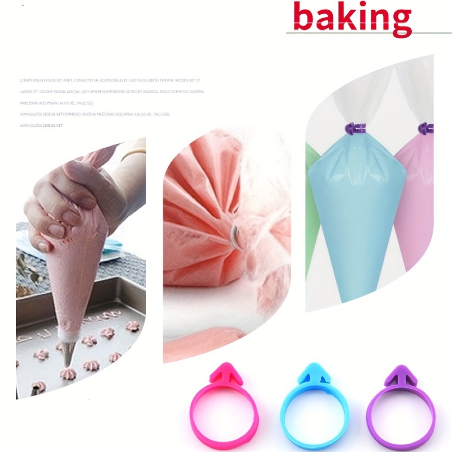 Silicone Piping Bag Ties Multi color Frosting Bag Bands Cake - Temu