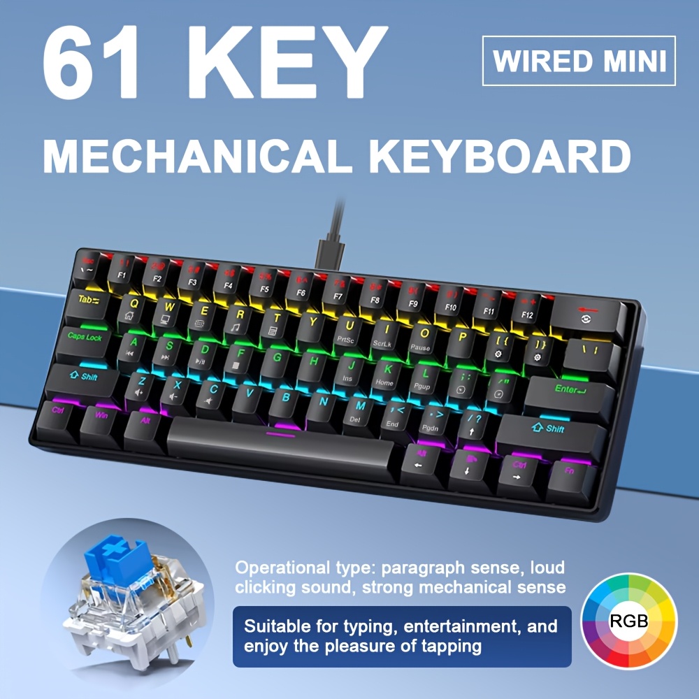 mechanical keyboard 60 percent sold on Temu United States
