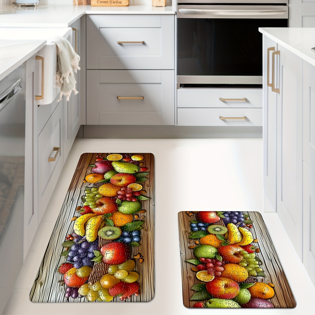 Non Slip Kitchen Rug Fruit Pattern Area Rug Comfortable - Temu Canada