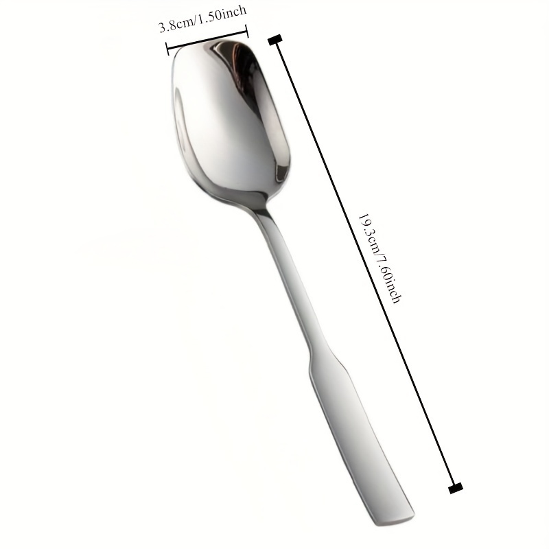 Stainless Steel Dessert Spoons Elegant Square head Design - Temu