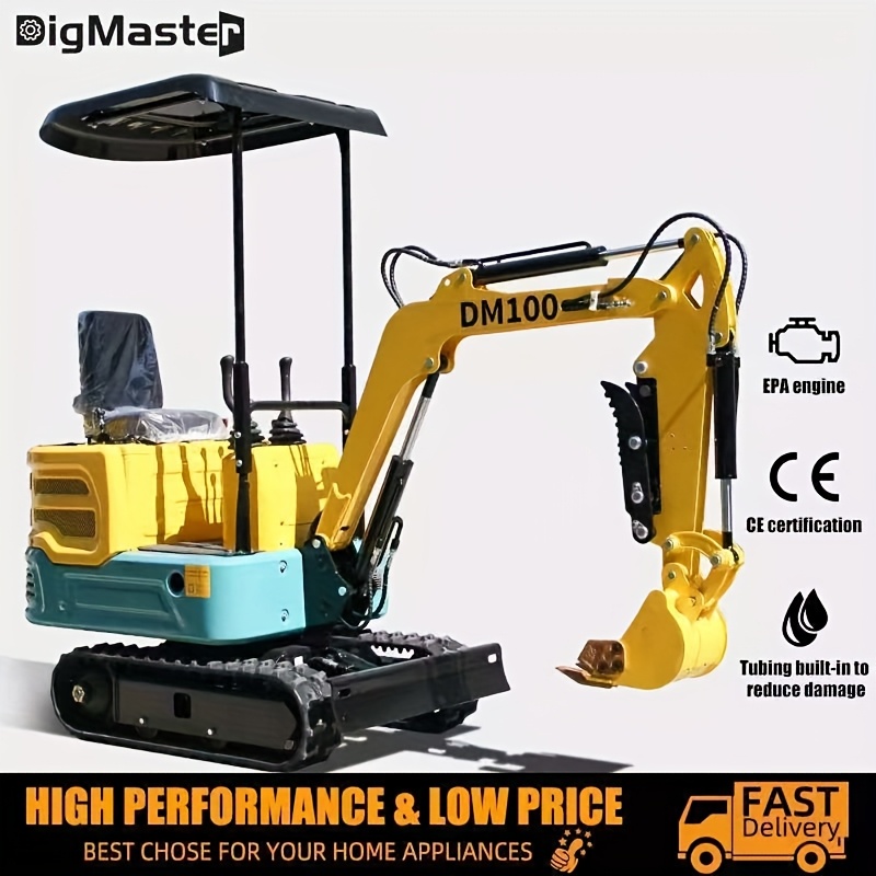 mini excavator sold on Temu United States