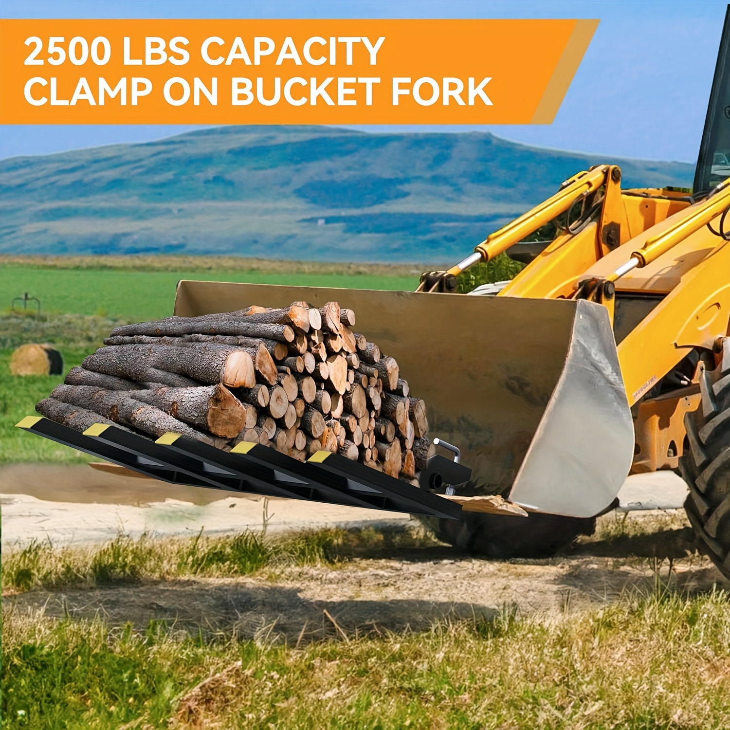 42" Clamp On Debris Pallet Fork For Tractor Skid Steer Buckets ...