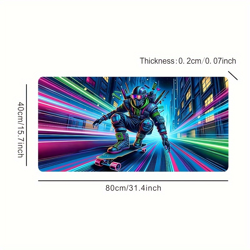 Skateboard Warrior Pattern Game Mouse Pad High end Art Mouse - Temu Canada