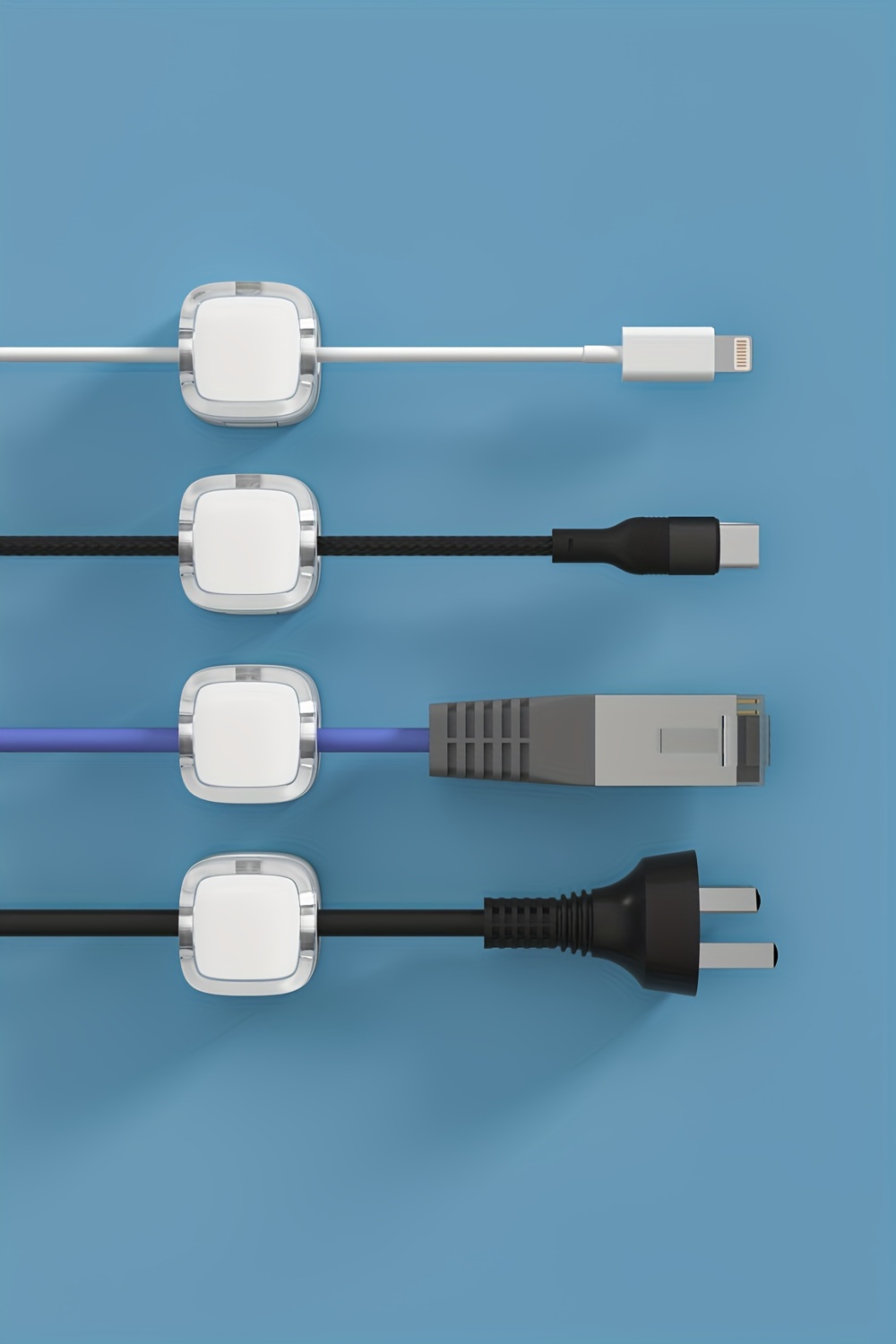 Vibrant Magnetic Cable Organizers: Durable Plastic Desk Wall - Temu