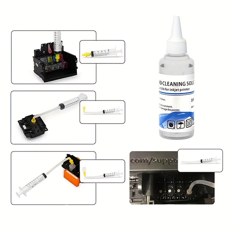 100ml Inkjet Printer Head Cleaning Kit Compatible With Epson Brother ...