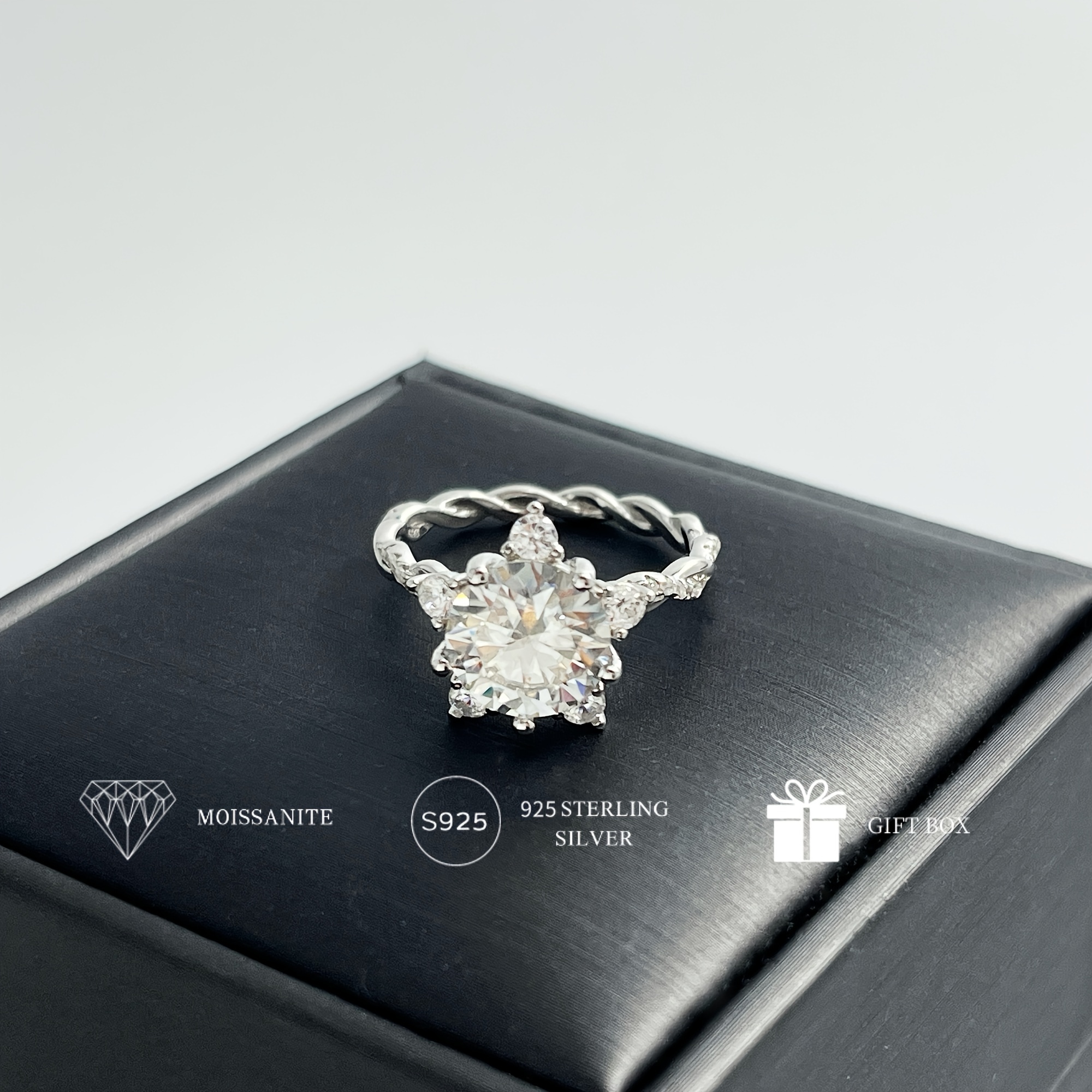 925 Sterling Silver 3 Carat Moissanite Decor Vine Snowflake - Temu ...