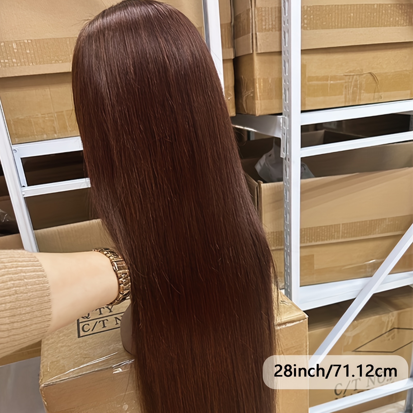 Chocolate Brown Straight Lace Front Wigs Human Hair 13x4 Hd - Temu ...