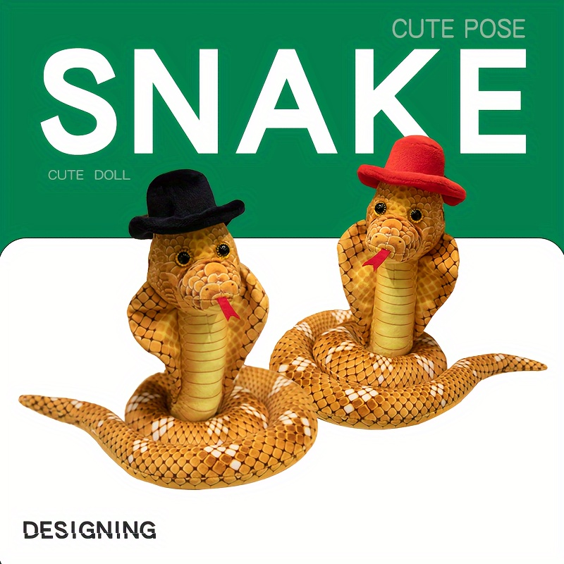 Charming Gentleman Snake Plush Toy Soft Cuddly Cartoon - Temu