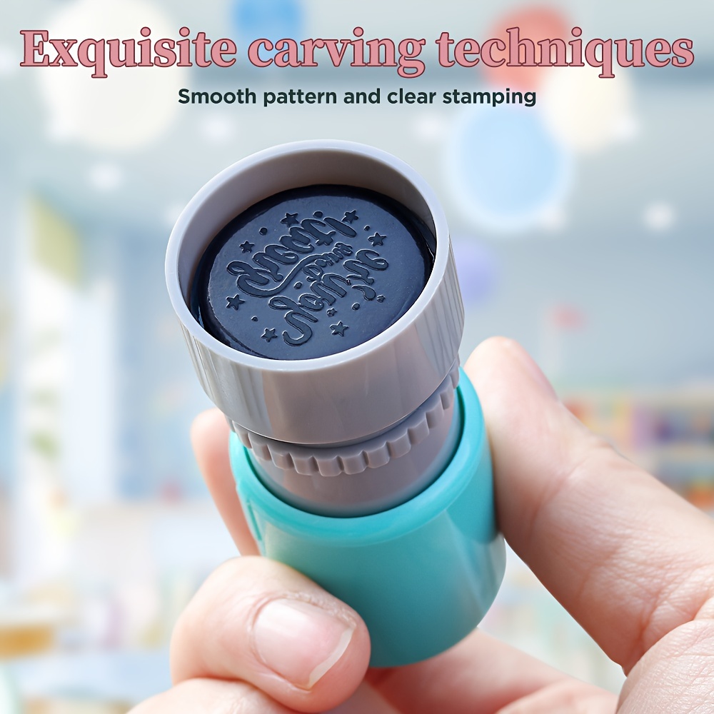 Teacher's Encouragement Stamp Automatic Ink Refill Round - Temu