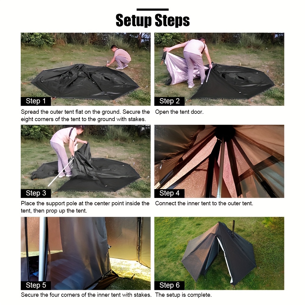 Camping Teepee Tent Outdoor Pyramid Tent Single People Tipi Hot Tent ...