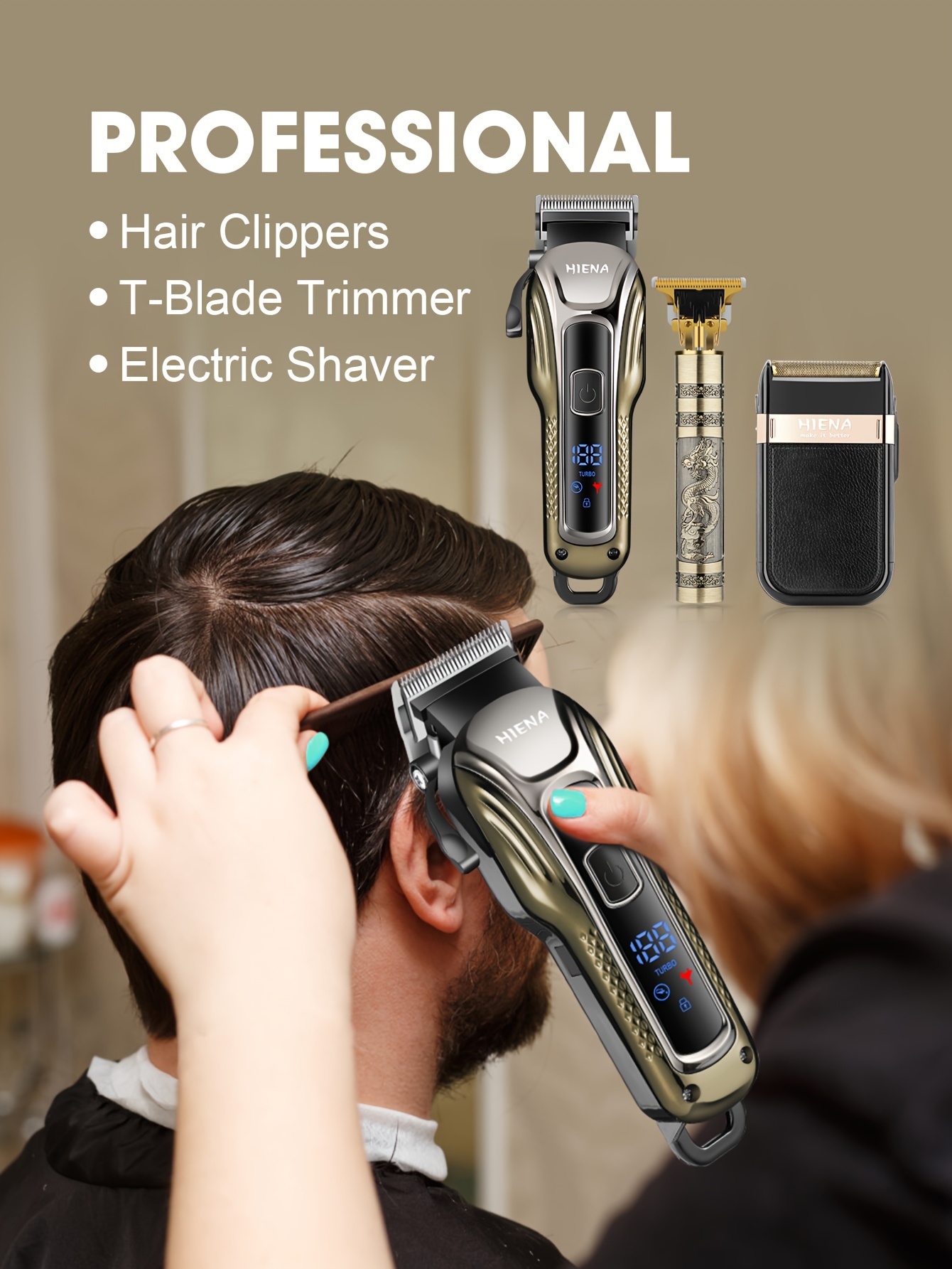 Hair Clippers Kit Professional Hair Trimmer Men Cordless - Temu