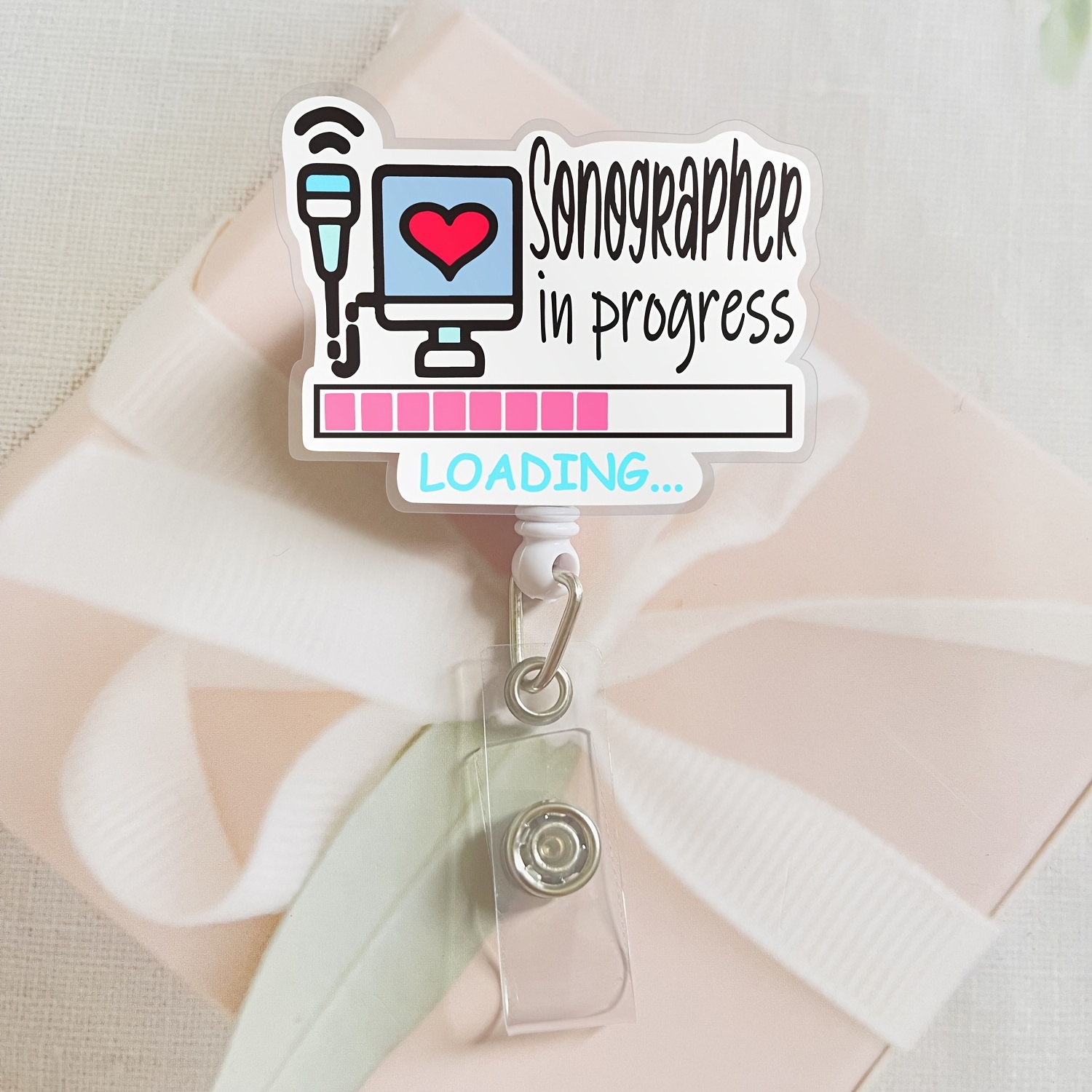 Sonographer In Progress Retractable Badge Holder Clip Abs - Temu