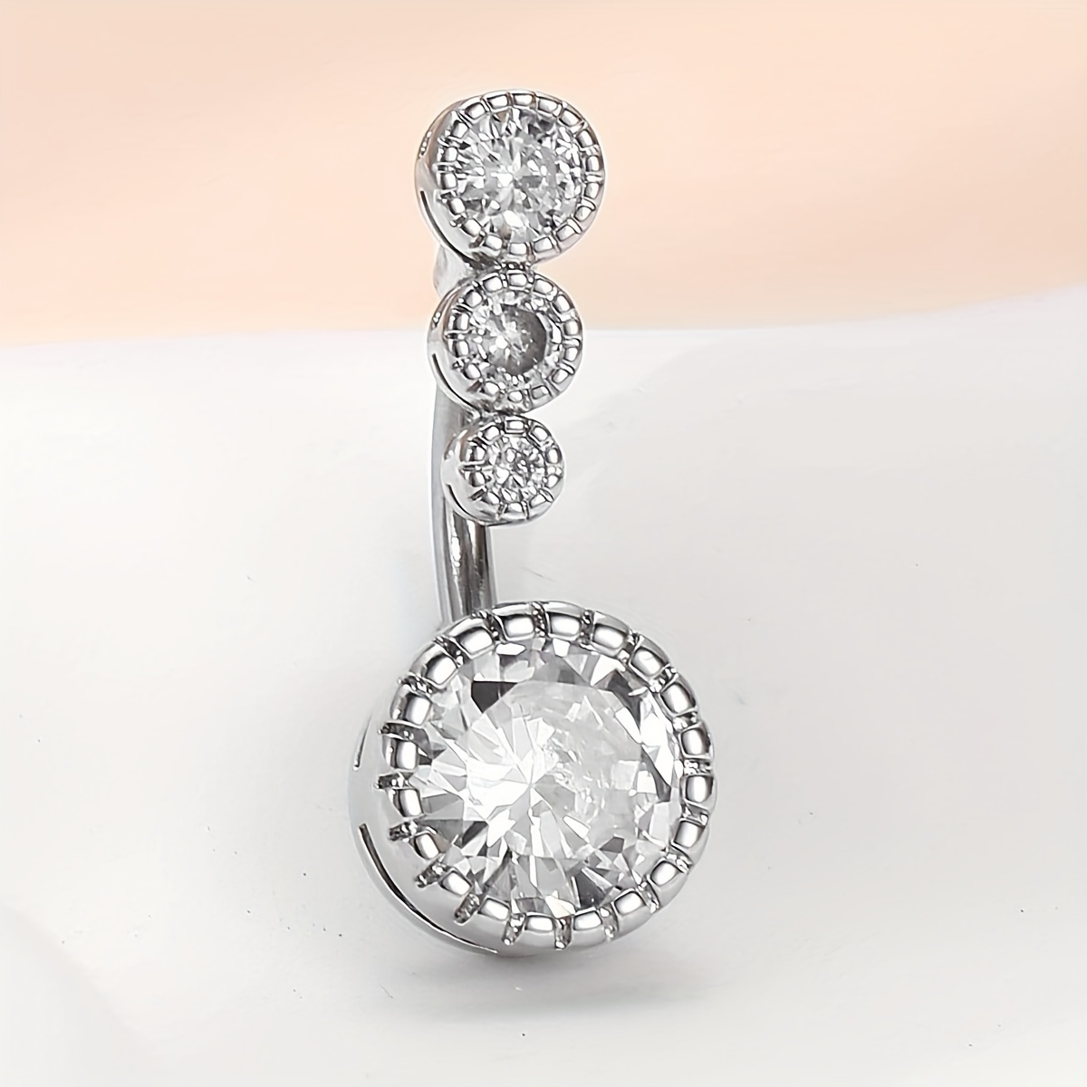 Titanium Belly Button Ring Navel Piercing CZ Belly Ring - www.seamido.com