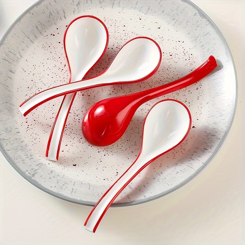 1pc/4pcs Ceramic Soup Spoon Set - Colorful Glazed Porcelain, Perfect ...