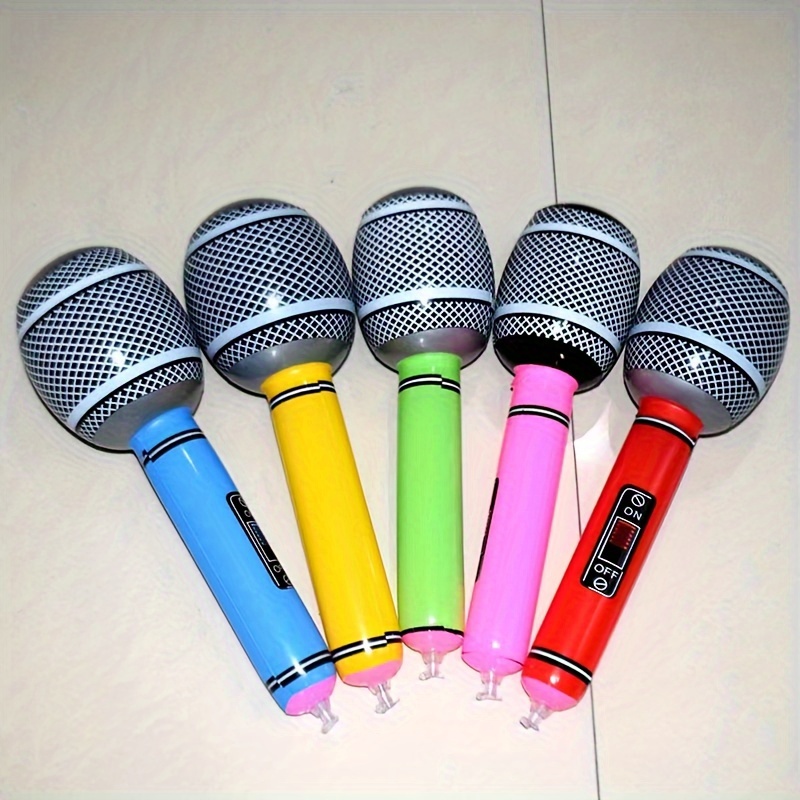 Ensemble De 5 Microphones Gonflables, Jouets En Plastique Pour Concert ...