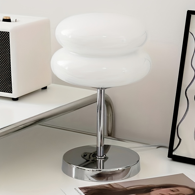 Modern Dimmable Table Lamp Glass Shade Metal Base Downlight - Temu ...