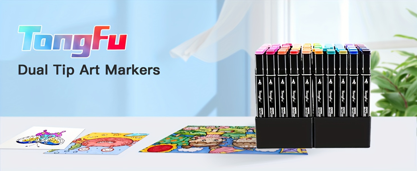 48 Colors Alcohol Markers Set, Dual Tips Blender Artist Pens With ...