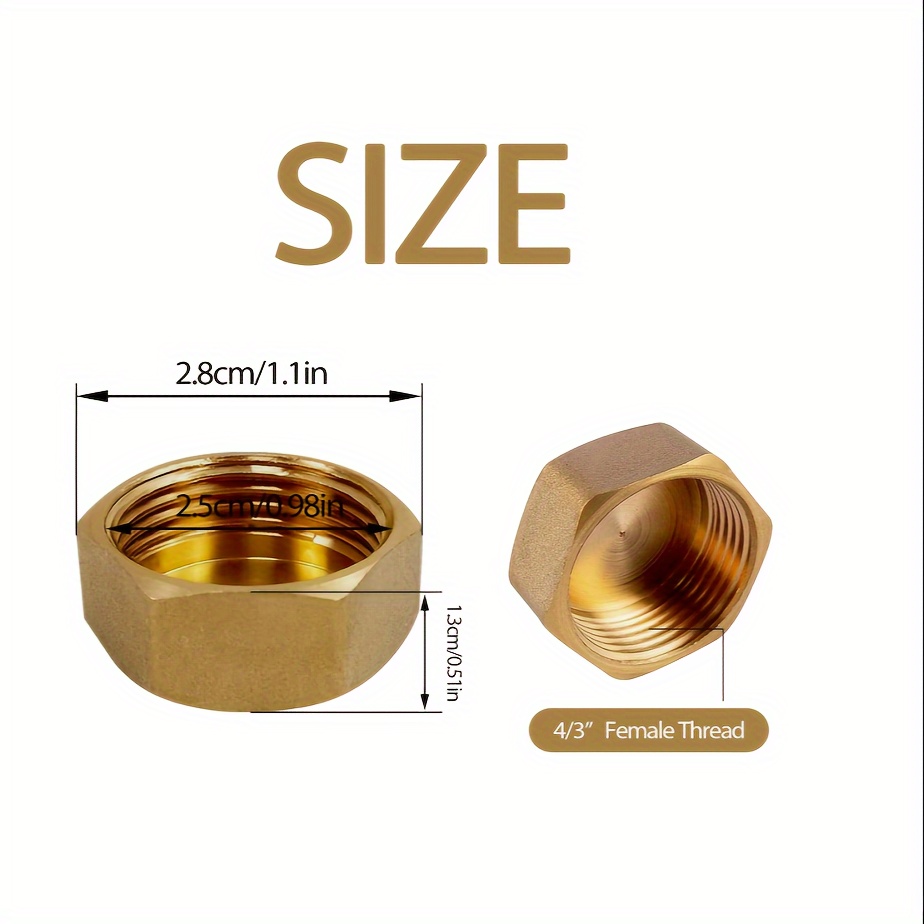 Brass Caps 1/2 3/4 Internal Thread Tap Drain Plug Water - Temu New Zealand