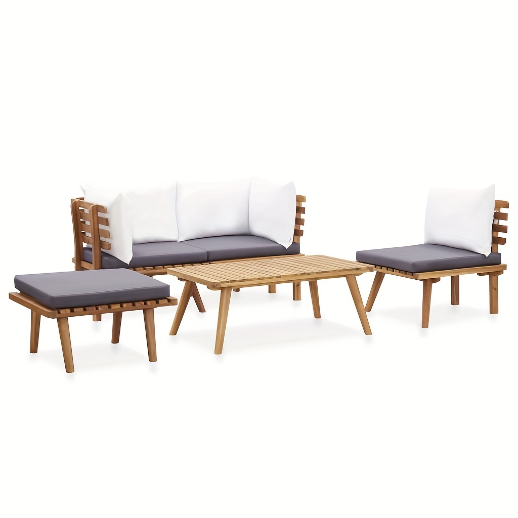 Piece Patio Lounge Set Solid Acacia - Sports & Outdoors - Temu