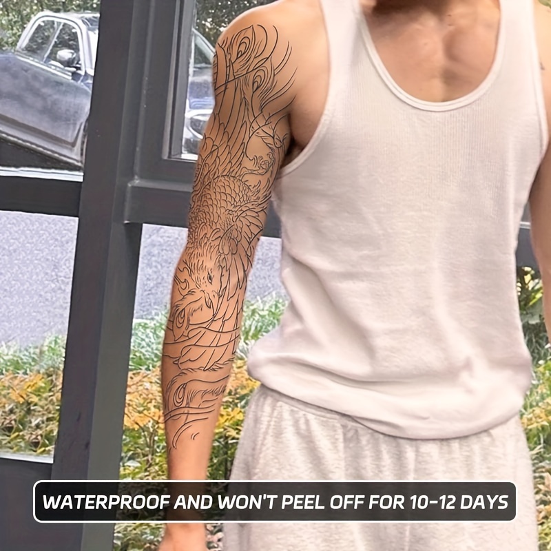 Wings Traditional Full Arm Flower Arm Temporary - Temu United Kingdom