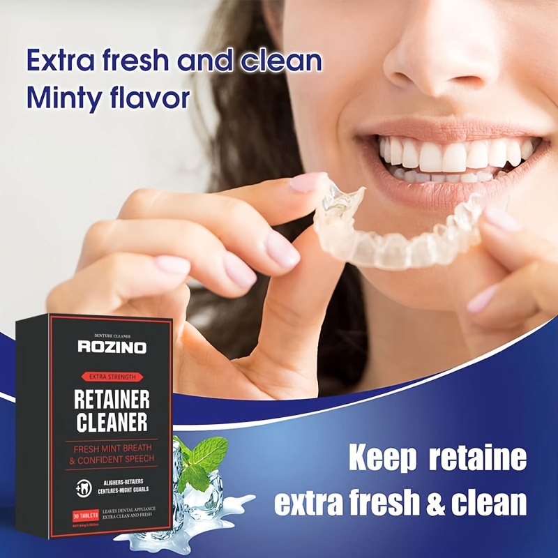 Fresh Mint Denture Cleaner Tablets Deep Clean Odor - Temu Oman