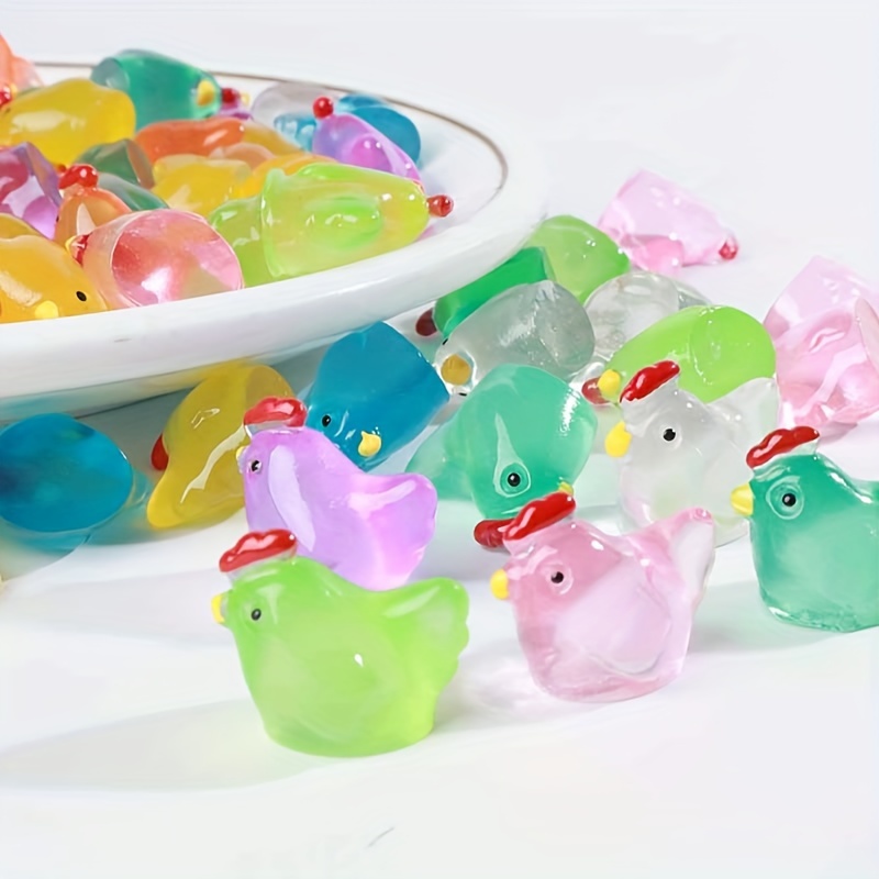3d Mini Glow Chicken Statue Glow in dark Animal Sculpture - Temu