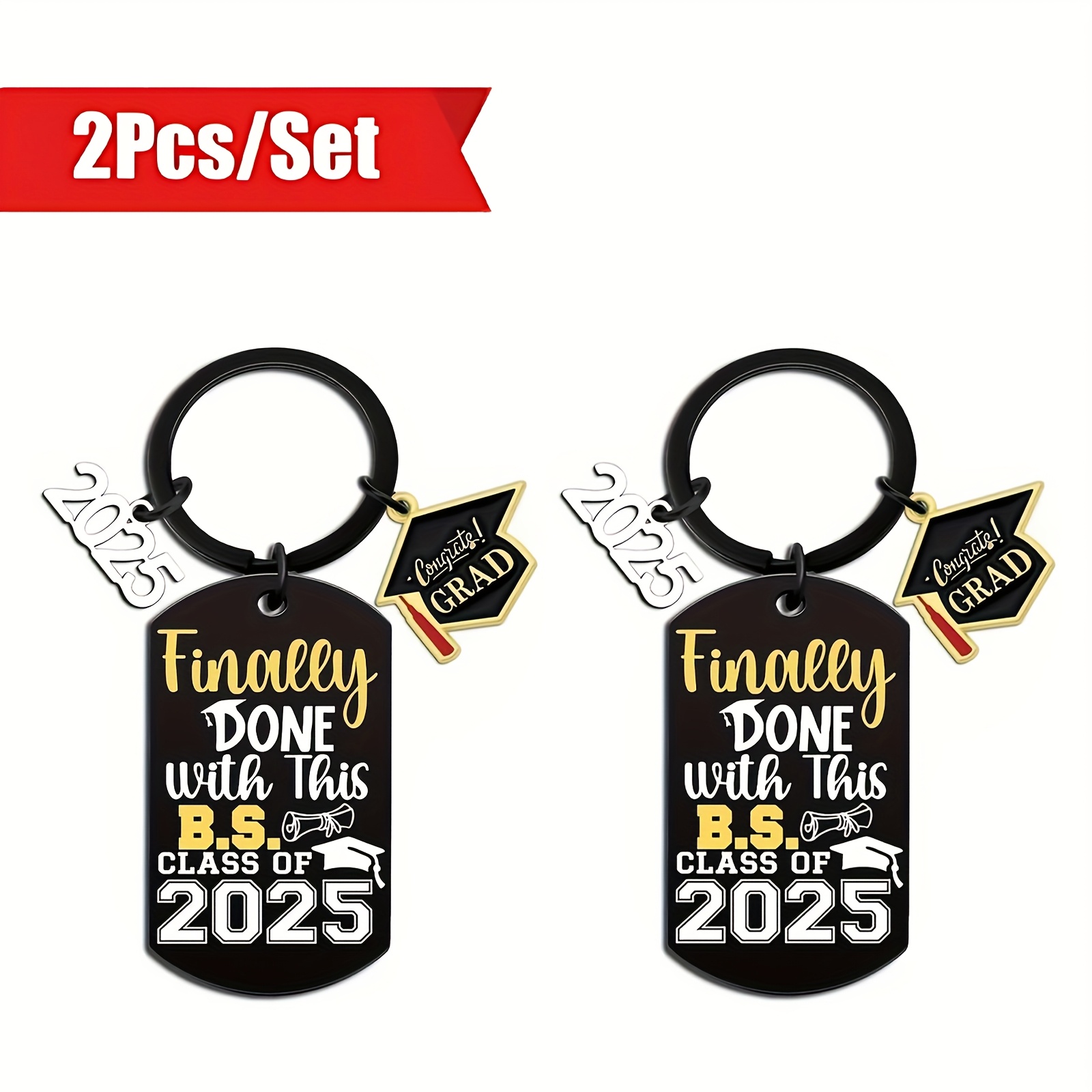 graduation keychains sold on Temu United States