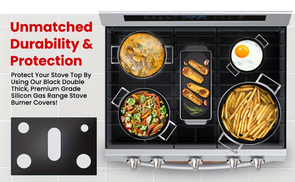"effortless" Non-stick Gas Stove Burner Covers - Reusable & Washable ...