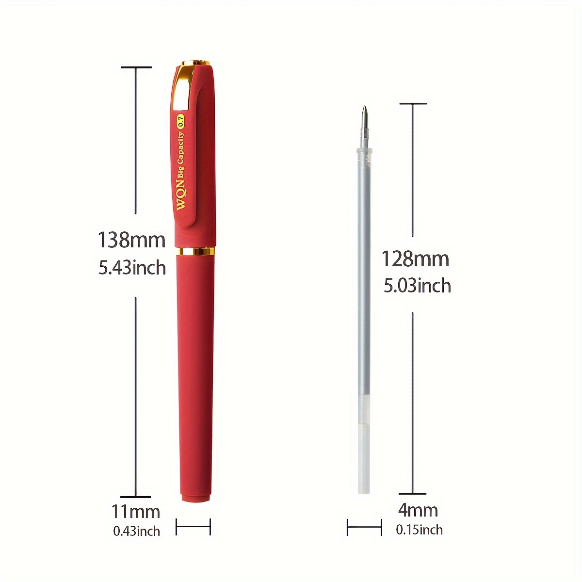 Red Gel Pen Silver Refill Set Red Pencil Clip Nib Smooth - Temu Canada