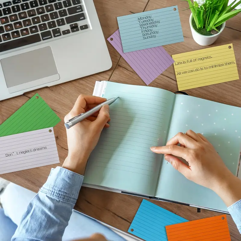 500pcs Index Cards, 3x5 Inches Colored Flash Cards With Ring, Lined ... 500pcs Index Cards, 3x5 Inches Colored Flash Cards With Ring, Lined ...
