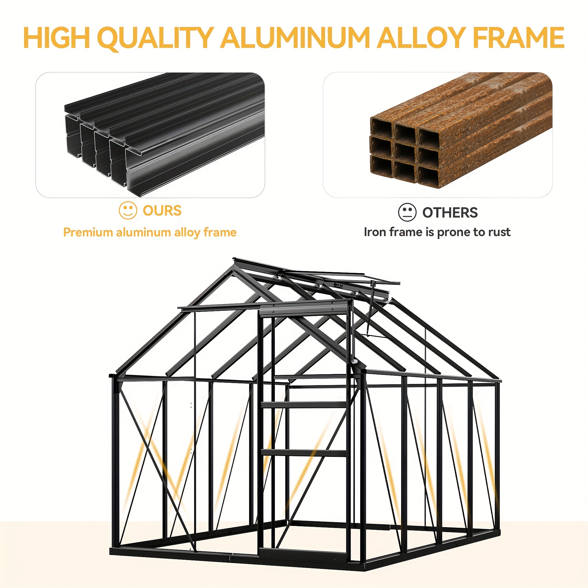 Balconera 6x8ft Polycarbonate Greenhouse Heavy Duty Green Houses ...