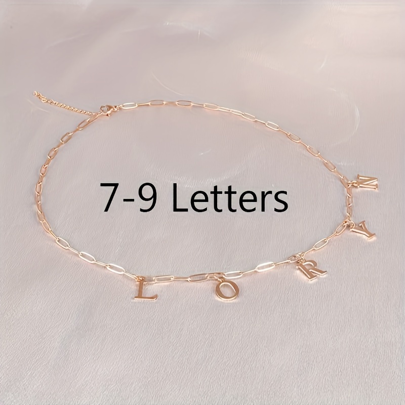 Personalized Initial Name Necklace Paperclip Chain Custom - Temu United ...