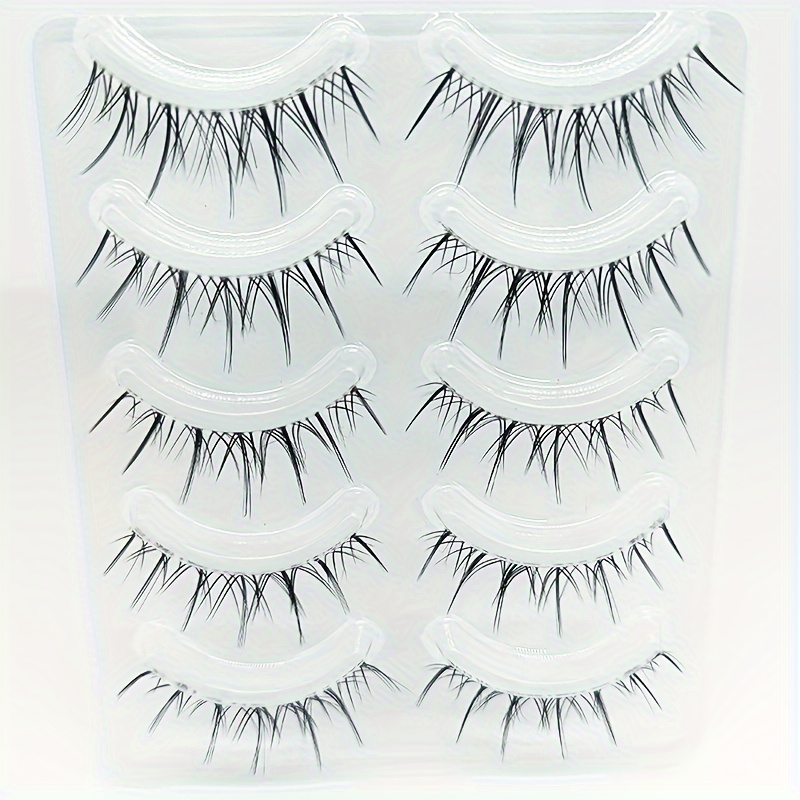 Wispy Lower Lashes Transparent False Eyelashes Cluster - Temu Canada