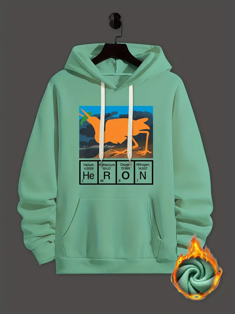 Creative Print Kangaroo Pocket Hoodie Casual Long Sleeve Temu Philippines