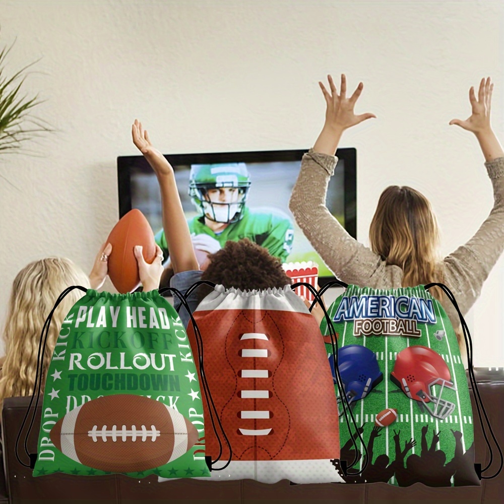 Drawstring Backpack Rugby Pattern Lightweight Sports Bag - Temu Ireland