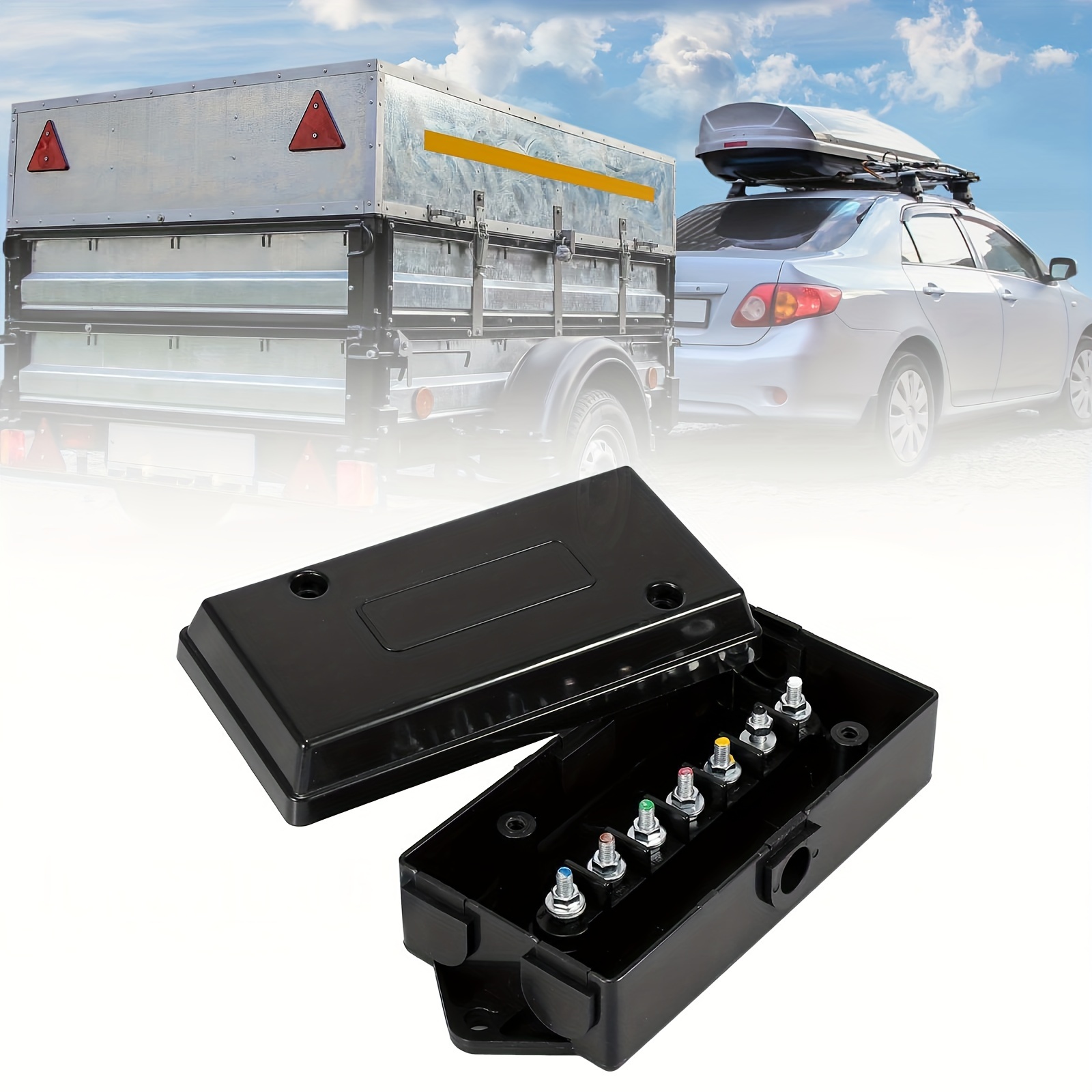 7 Gang Way Trailer Wire Connector Junction Box Waterproof - Temu United ...