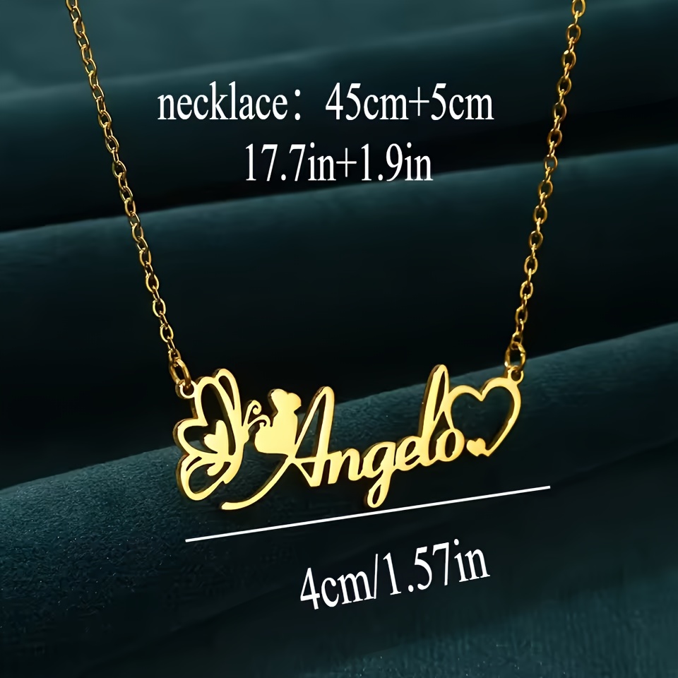 custom name jewelry necklaces sold on Temu United States