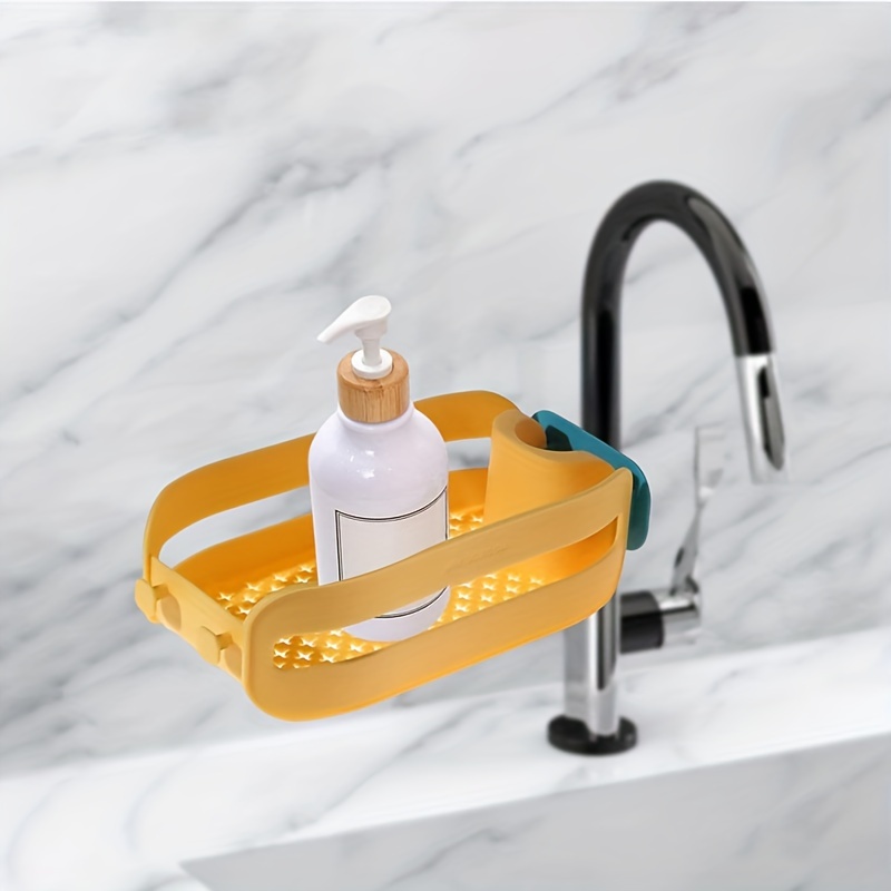 Sink Storage Rack Faucet Sponge Holder Drain Hole - Temu United